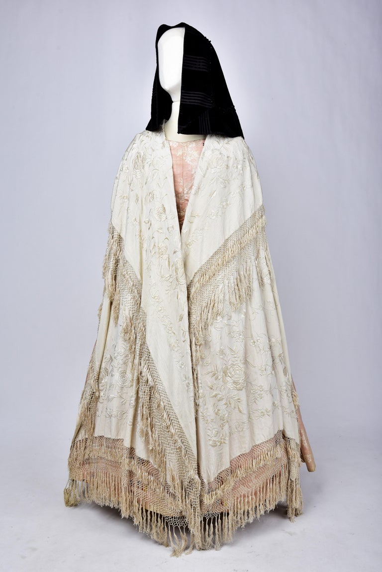 Ceremonial Crinoline Dress, Mantilla and Manilla Shawl - Spain Circa ...