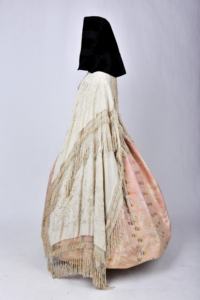 Ceremonial Crinoline Dress, Mantilla and Manilla Shawl - Spain Circa ...