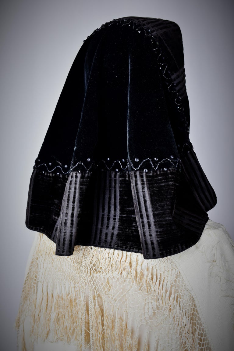 Ceremonial Crinoline Dress, Mantilla and Manilla Shawl - Spain Circa ...