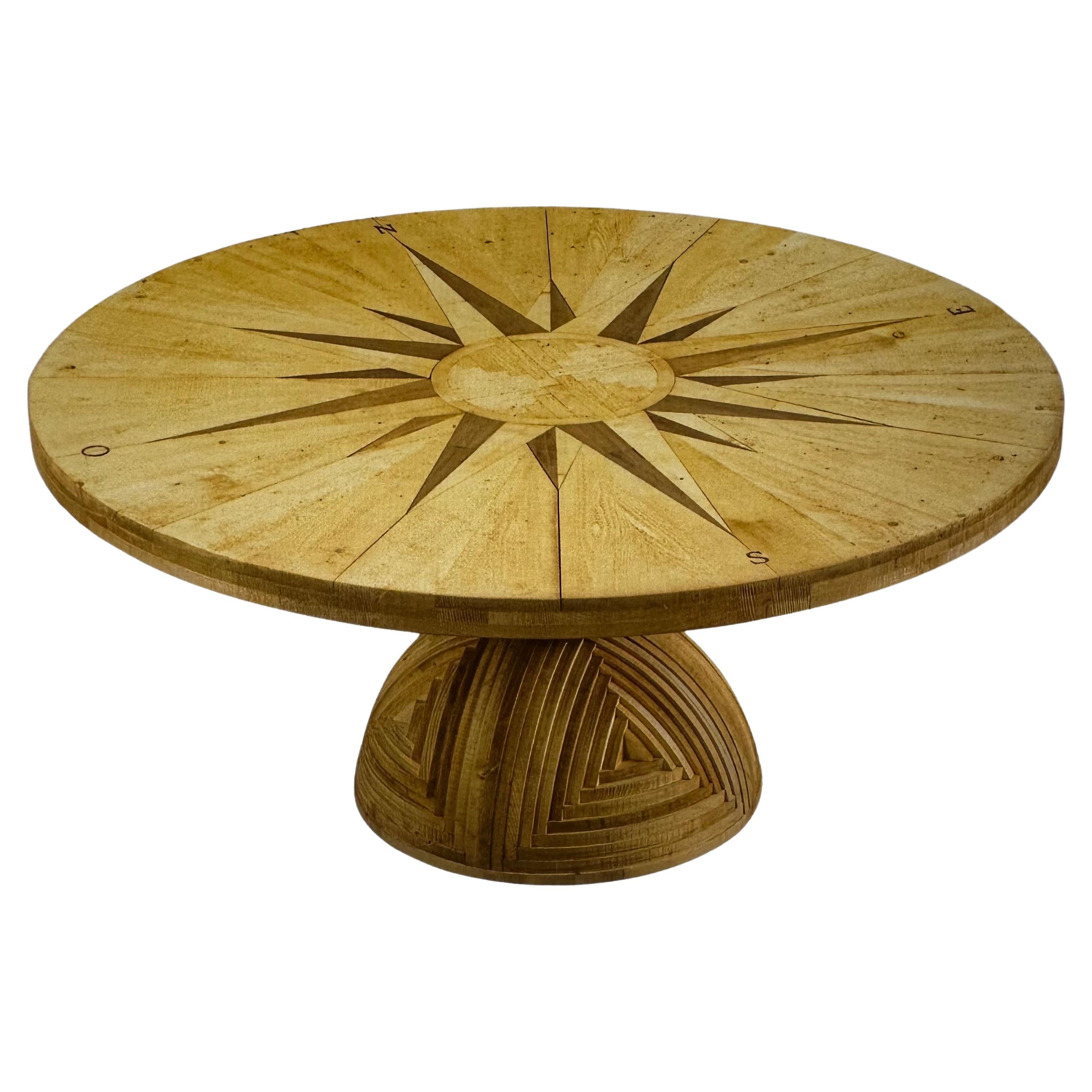Ceroli Mario Rosa Dei Venti Round Large Table in Pinewood by Poltronova ...