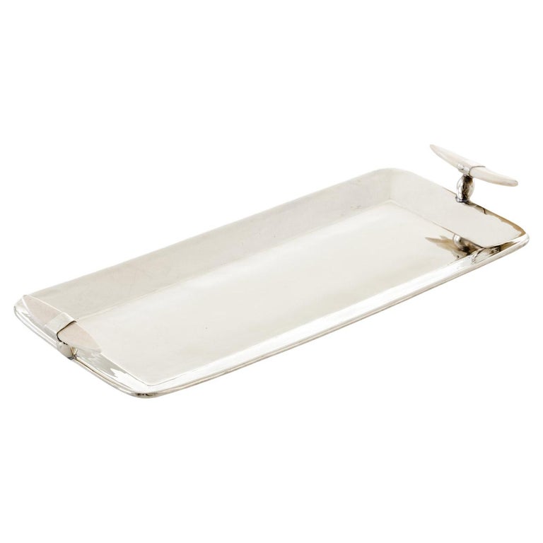 Cerro Rectangular Small Tray, Cream Bone and Alpaca Silver For Sale at ...