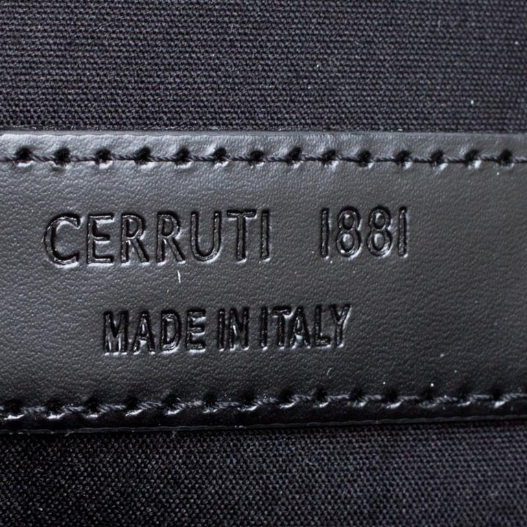 Cerruti 1881 Black Textured Leather Tote For Sale at 1stDibs