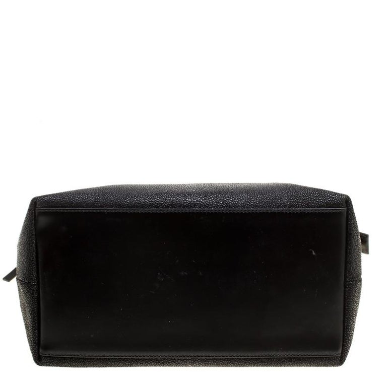 Cerruti 1881 Black Textured Leather Tote For Sale at 1stDibs