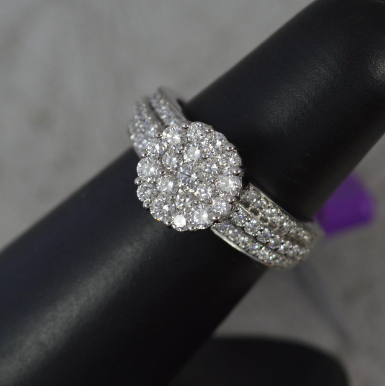 Cert 1.00ct Diamond and Platinum Tomas Rae Cluster Ring Ltd Ed 10 For ...