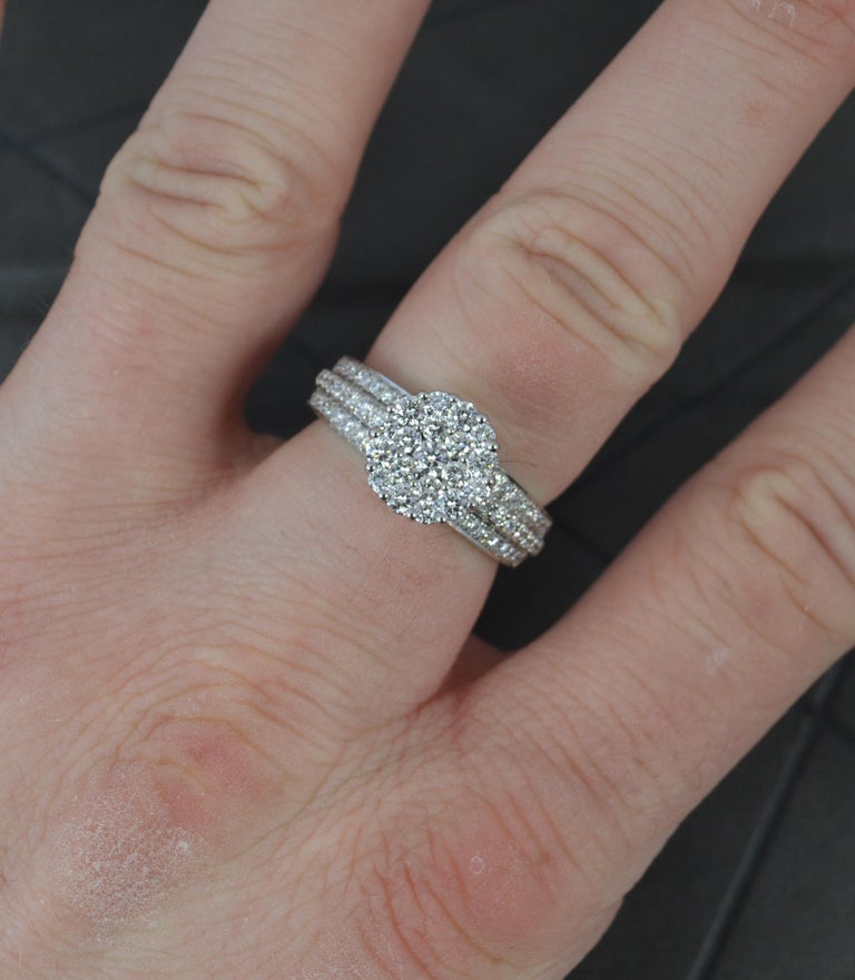 Cert 1.00ct Diamond and Platinum Tomas Rae Cluster Ring Ltd Ed 10 For ...