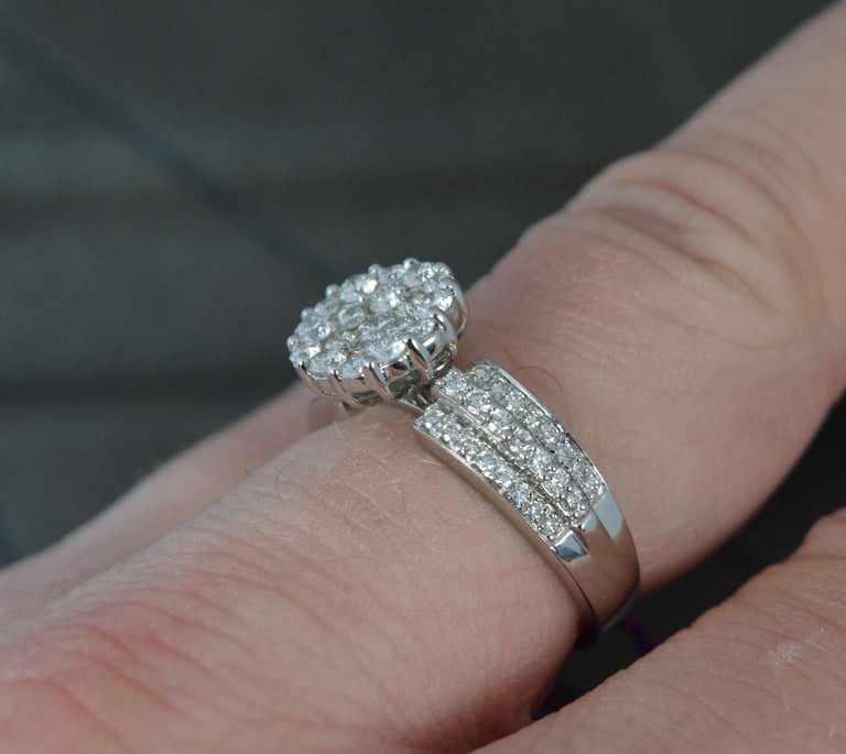 Cert 1.00ct Diamond and Platinum Tomas Rae Cluster Ring Ltd Ed 10 For ...