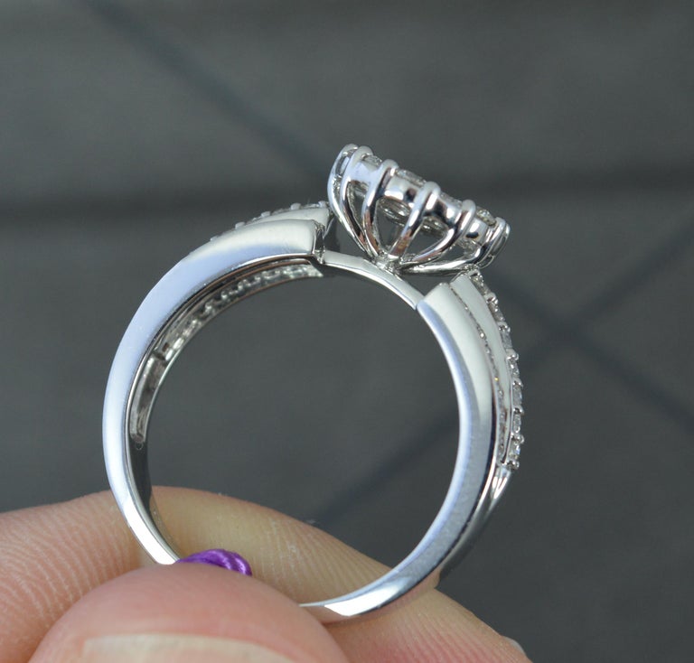 Cert 1.00ct Diamond and Platinum Tomas Rae Cluster Ring Ltd Ed 10 For ...