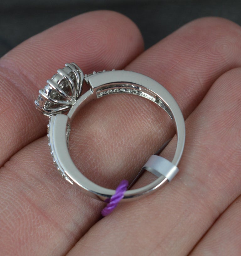 Cert 1.00ct Diamond and Platinum Tomas Rae Cluster Ring Ltd Ed 10 For ...