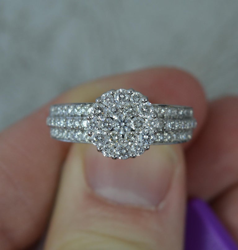 Cert 1.00ct Diamond and Platinum Tomas Rae Cluster Ring Ltd Ed 10 For ...