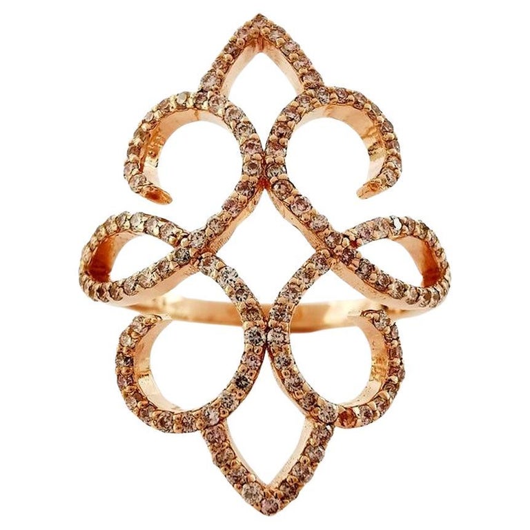 Certified 1.00 Ct VVS Mix Pink Diamond Ring For Sale at 1stDibs