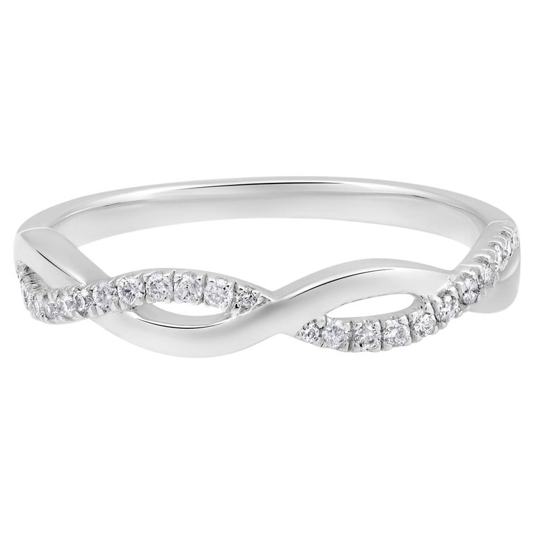 Certified 10k Gold 0.16 Carat Natural Diamond Designer Infinity Loop ...