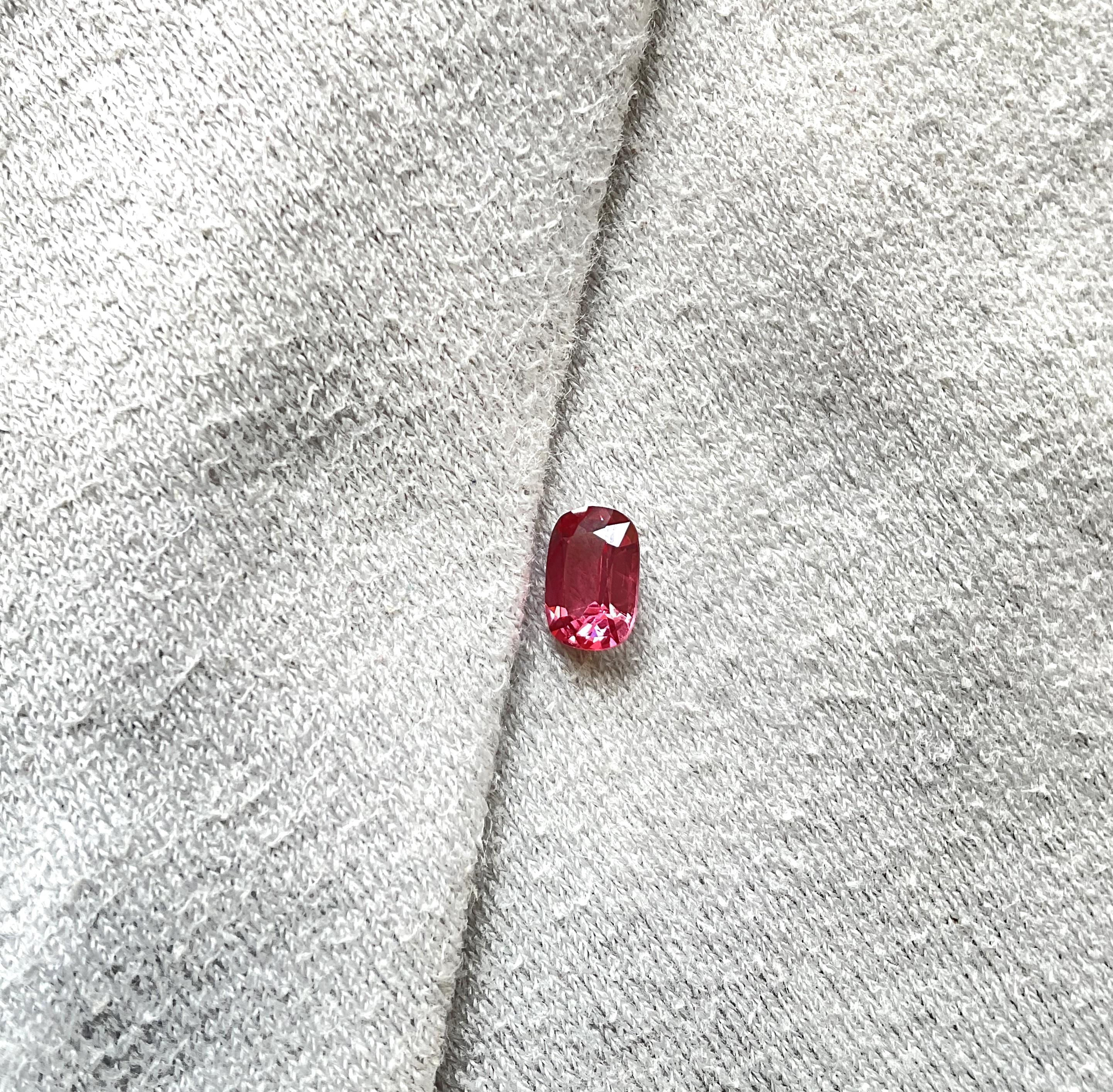 Certified 1.27 cts vivid sakura pink Burmese spinel cutstone natural ...