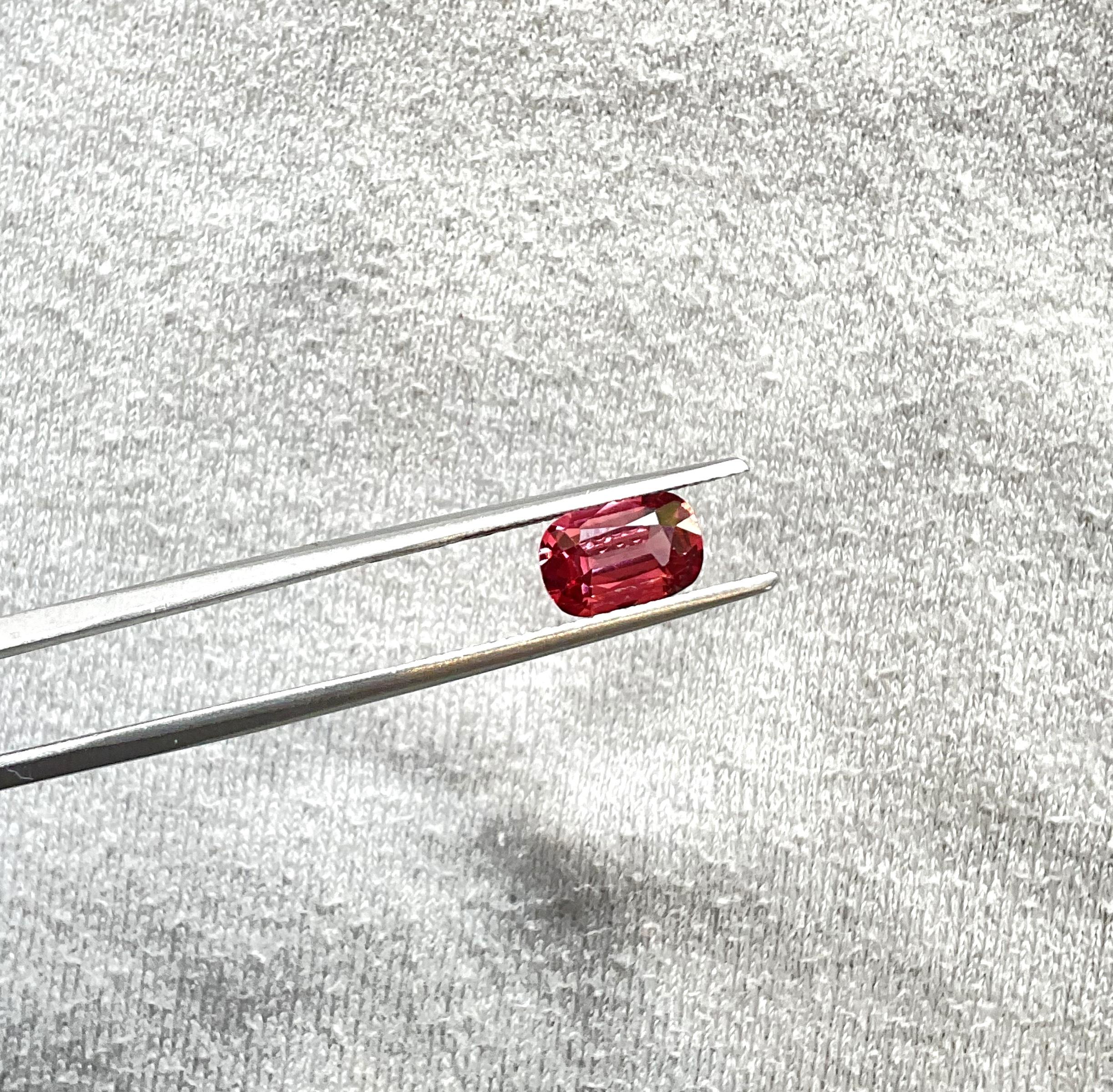 Certified 1.27 cts vivid sakura pink Burmese spinel cutstone natural ...