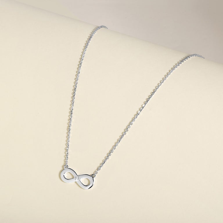 Certified 14k Gold 0.02ct Natural Diamond Delicate Infinity Loop White ...
