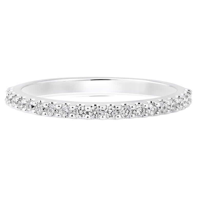 Certified 14k Gold 0.26 Carat Natural Diamond Wedding Thin Single Half ...