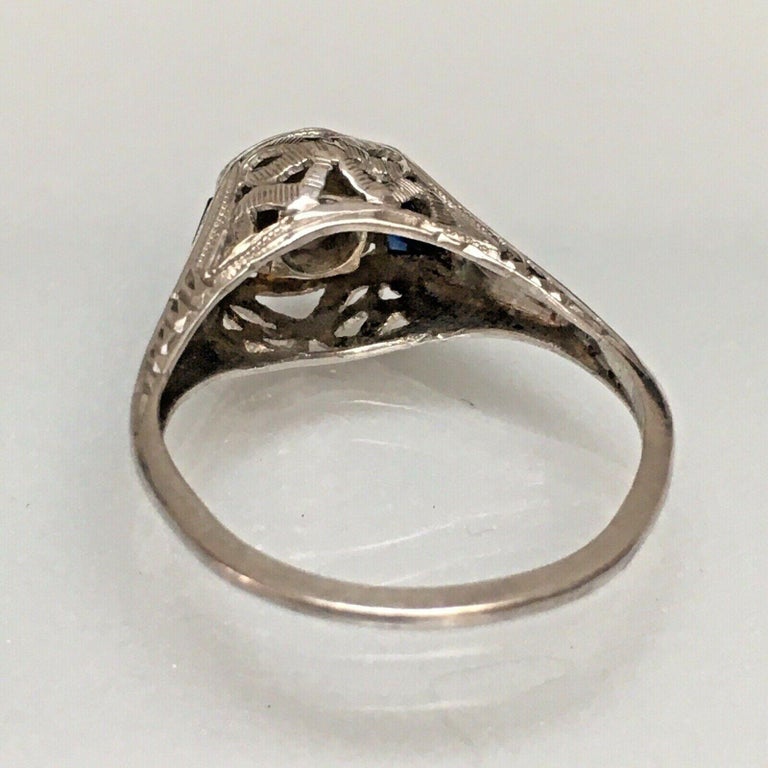 Certified 1920s Art Deco Platinum 1/6 Carat Diamond American Filigree ...
