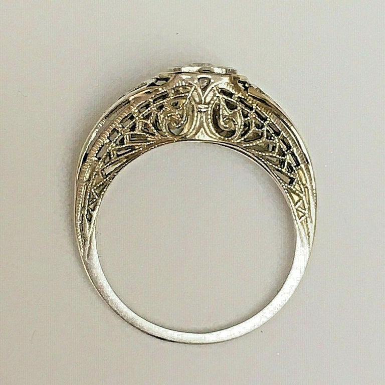 Certified 1920s Artdeco 14 Karat Gold 1/7 Carat Diamond American ...