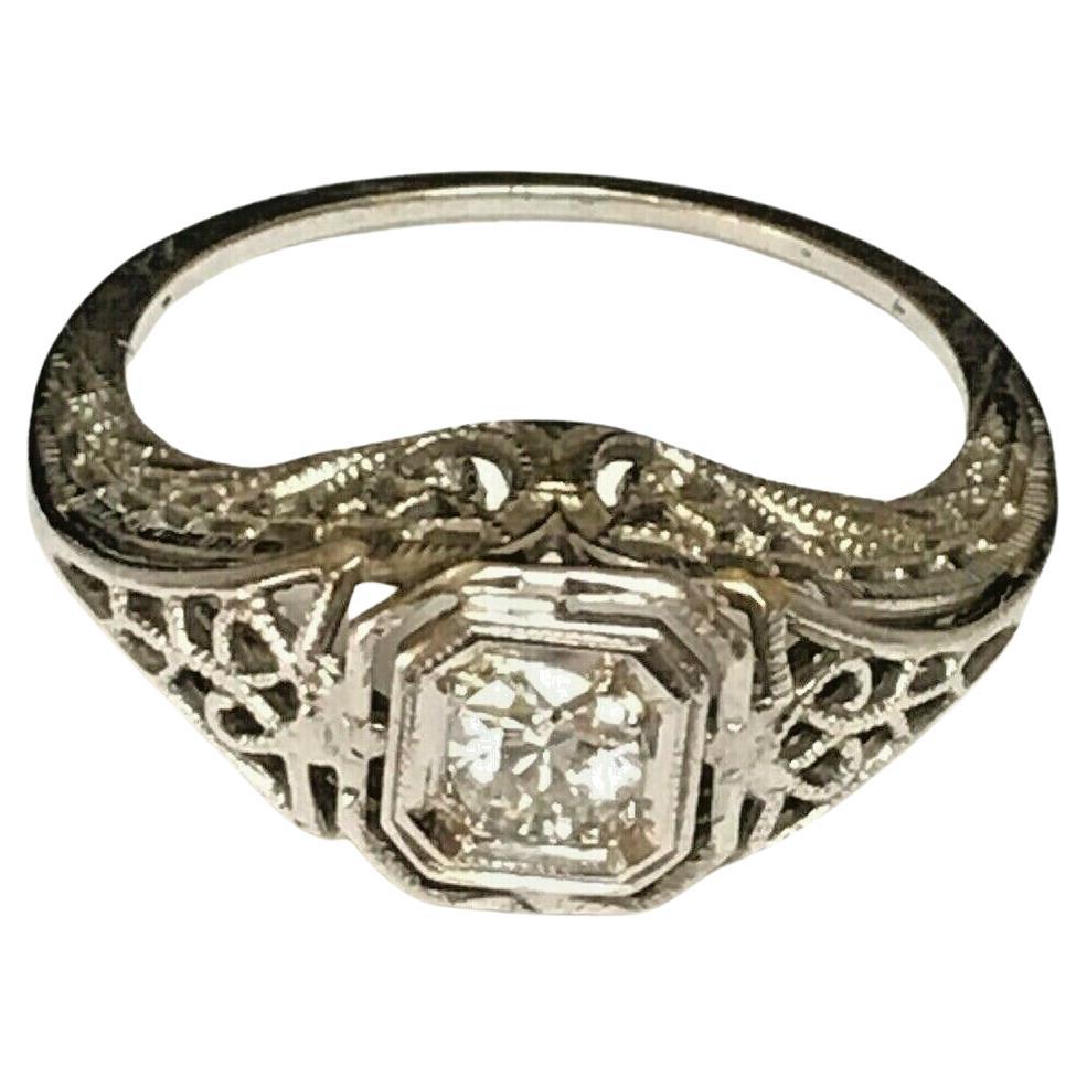 Art Deco Platinum Filigree Pocket Watch Fob Chain 8 Gram 1920s For Sale ...