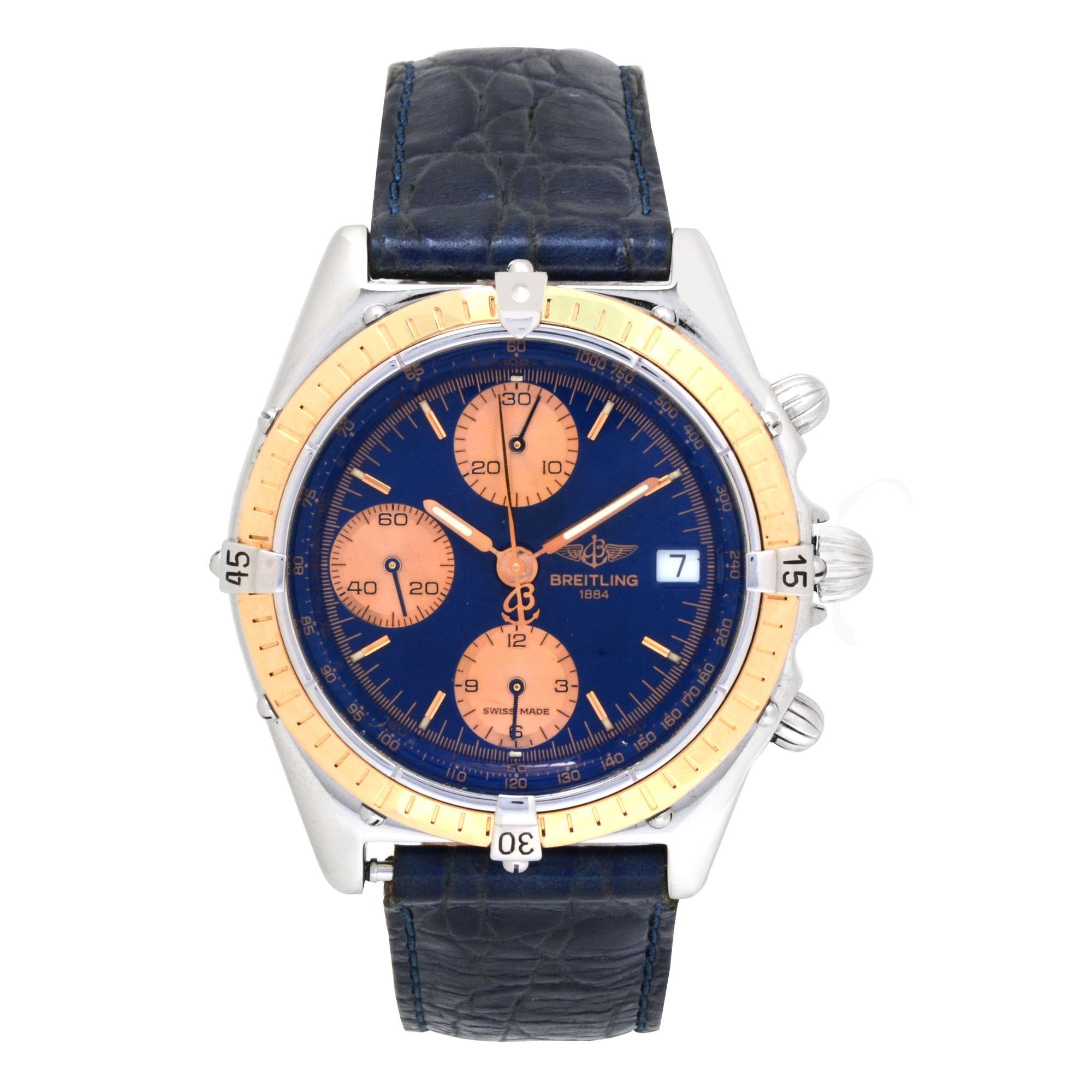 Rare Breitling 188 Chronomat Lapis Blue Dial Prototype Watch at 1stDibs