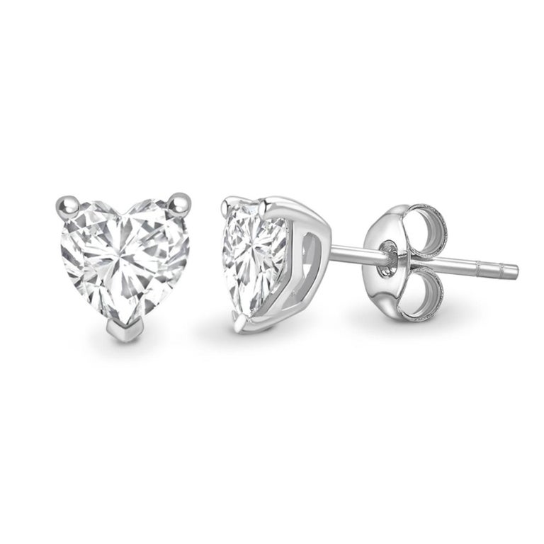 Certified 2.29 Carat Heart Shape F/G Color, VVS2 Diamond Studs For Sale ...