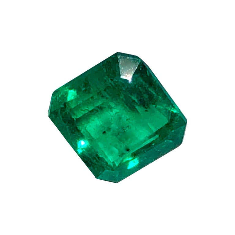 Certified 2.30 Carat Natural AAA Colombian Emerald Square Cut Vivid ...