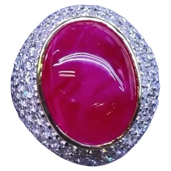 Exquisite 11,88 Carats of Rubies and Diamonds on Ring For Sale at 1stDibs