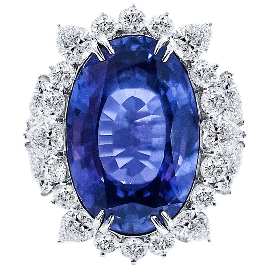 4.48 Carat Ceylon Sapphire Ring at 1stDibs
