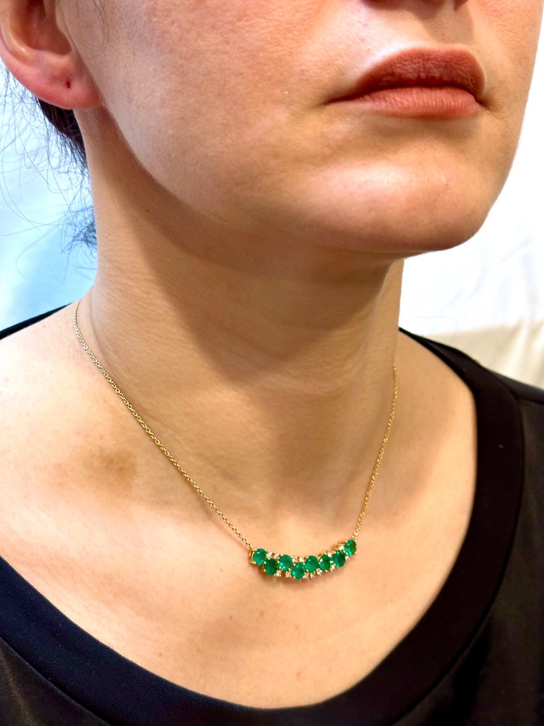 Certified 4.42ct Natural Colombian Emerald and Diamond Pendant, 18k ...