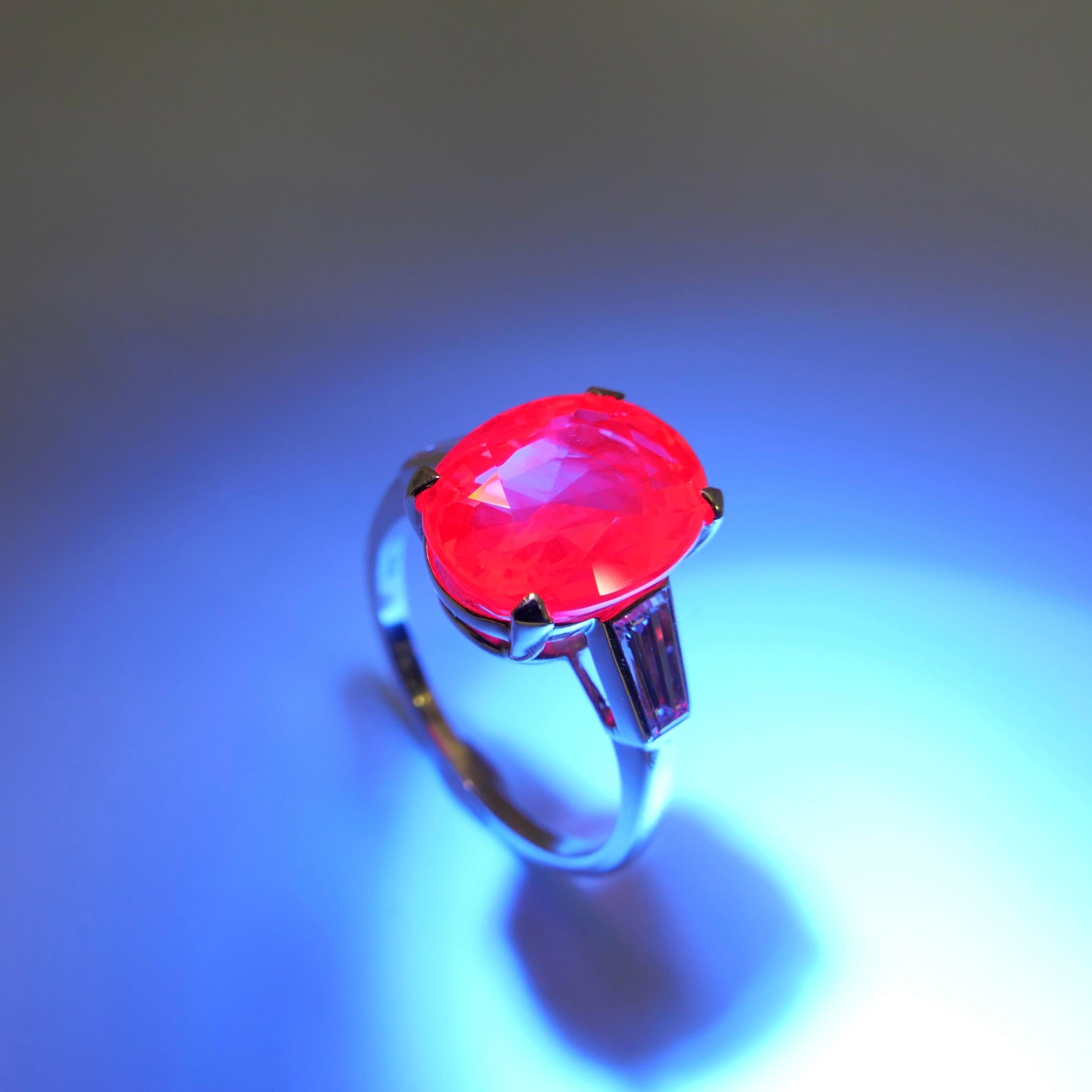 Certified 5 Carat Burma No Heat Pink Red Ruby and Diamond Ring, Crystal ...