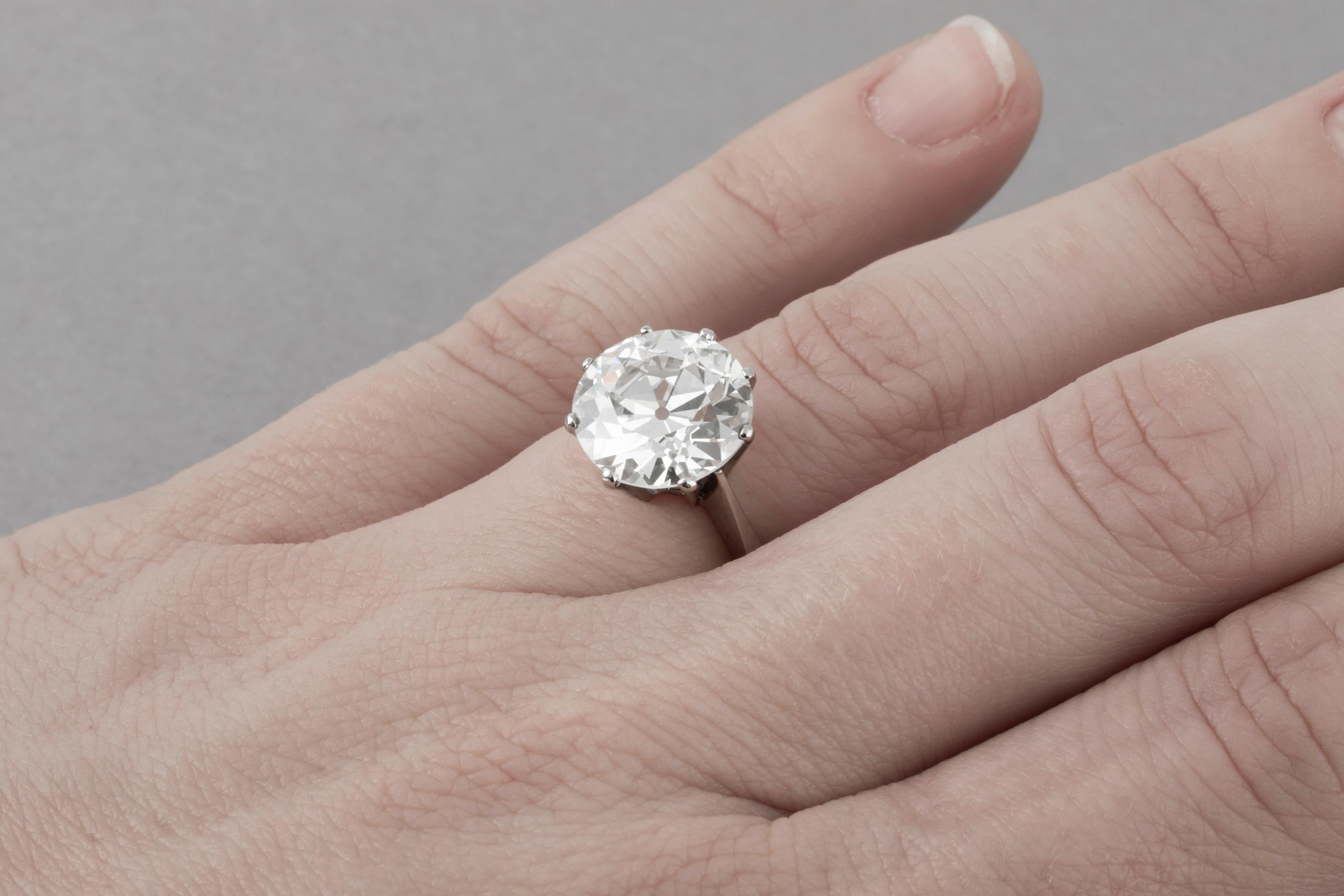 Certified 5.03 Carat Diamond Solitaire Engagement Ring at 1stDibs