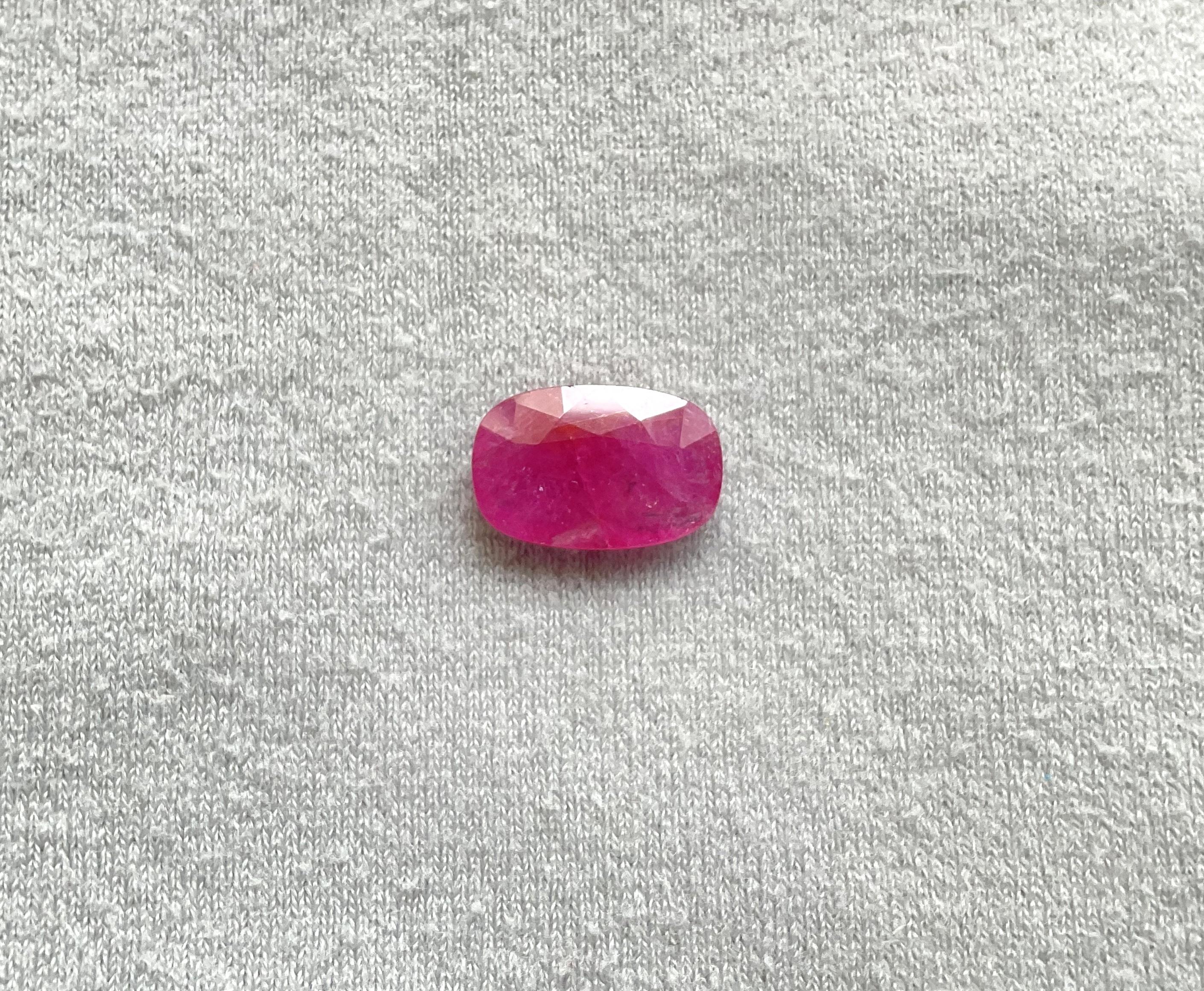 Certified 5.76 Carats Mozambique Ruby Cushion Faceted Cut stone No Heat ...