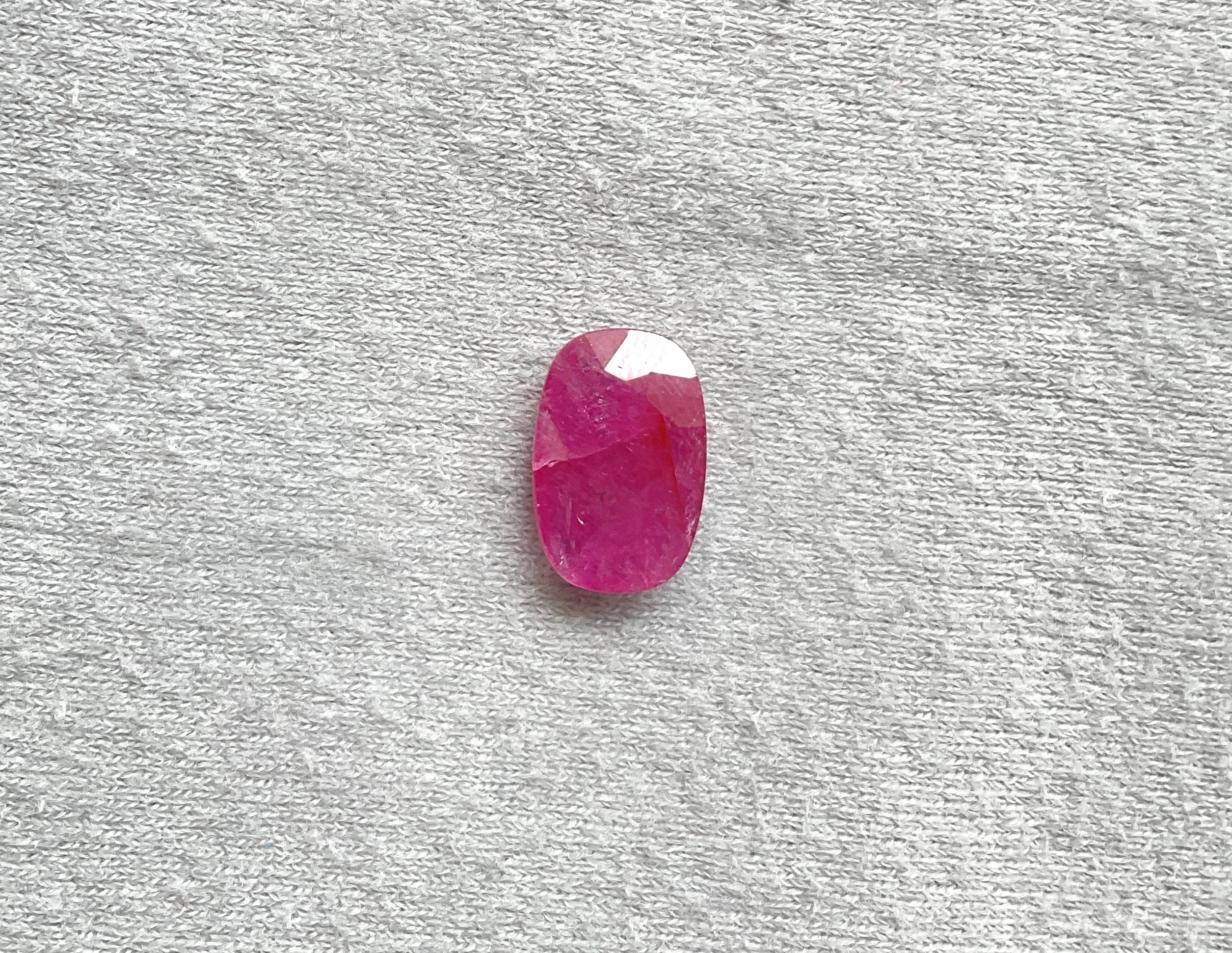 Certified 5.76 Carats Mozambique Ruby Cushion Faceted Cut stone No Heat ...