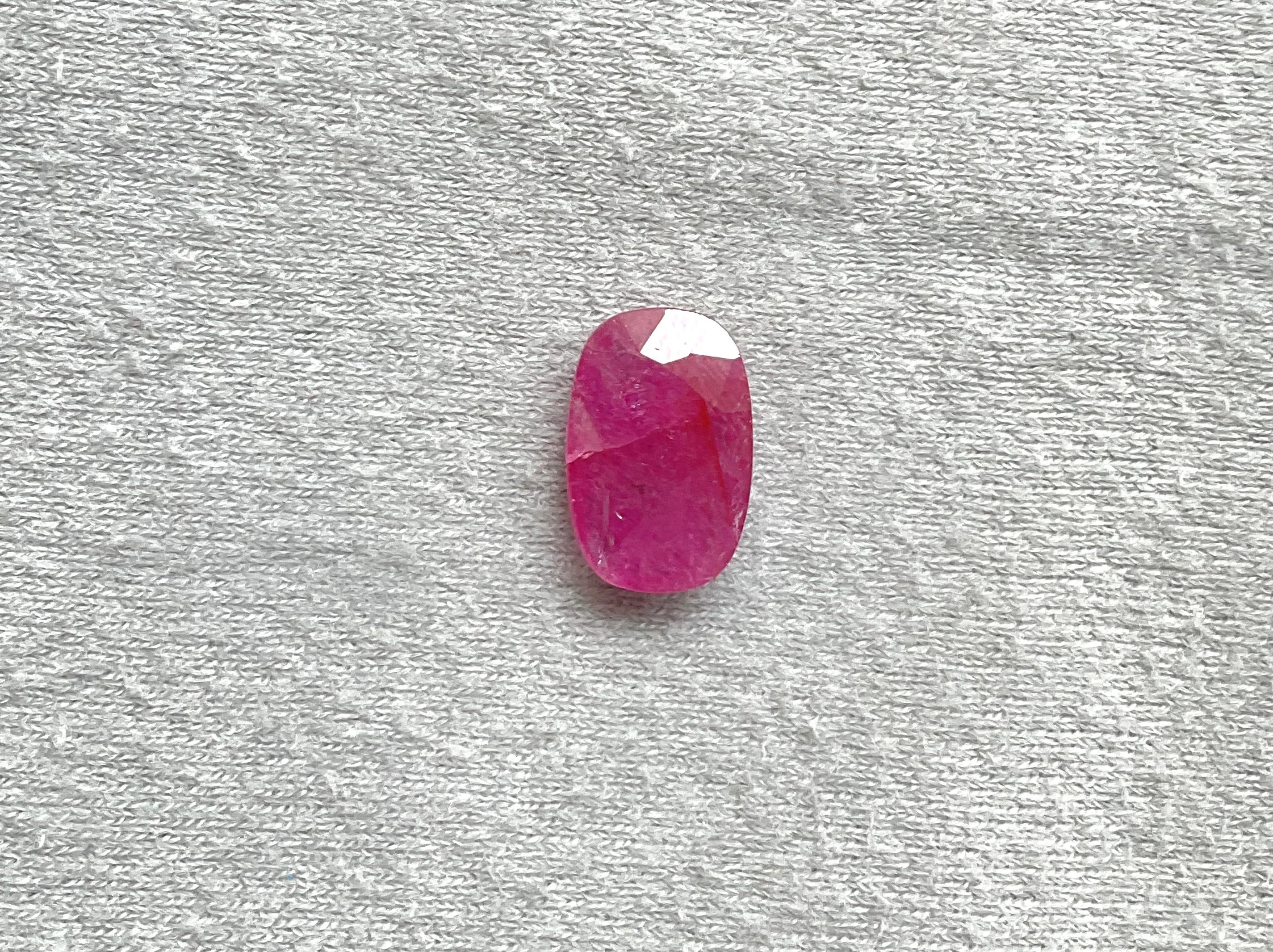 Certified 5.76 Carats Mozambique Ruby Cushion Faceted Cut stone No Heat ...