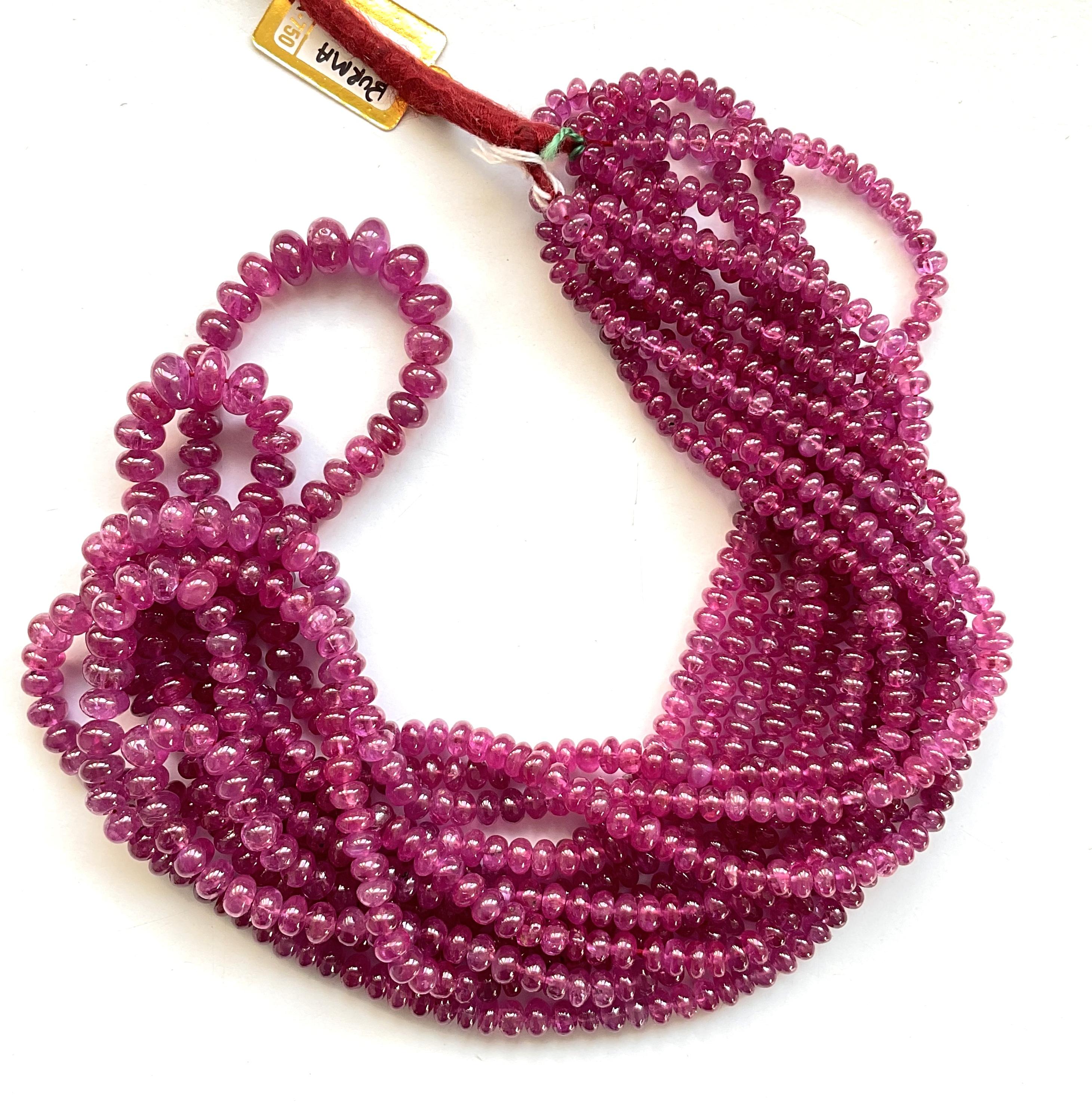 Certified 620.66 Carats Burma Ruby Top Quality Beads For Jewellery ...
