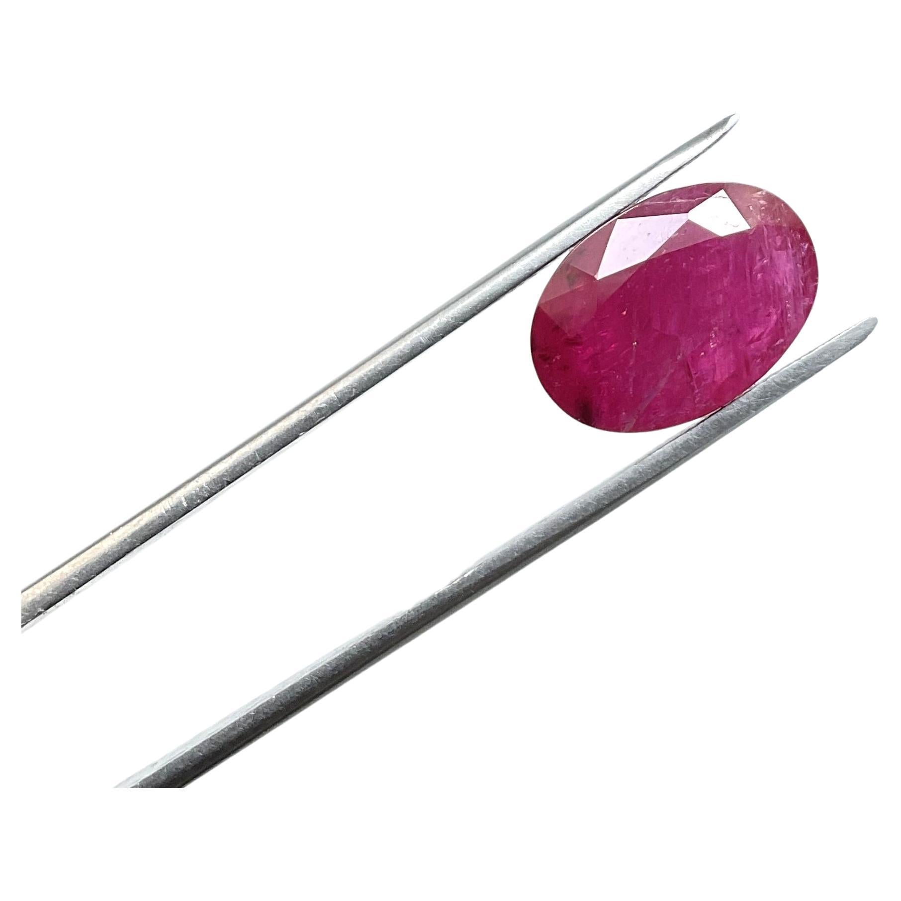 Certified 9.51 Carats No Heat Burmese Ruby Oval Faceted Cutstone ...