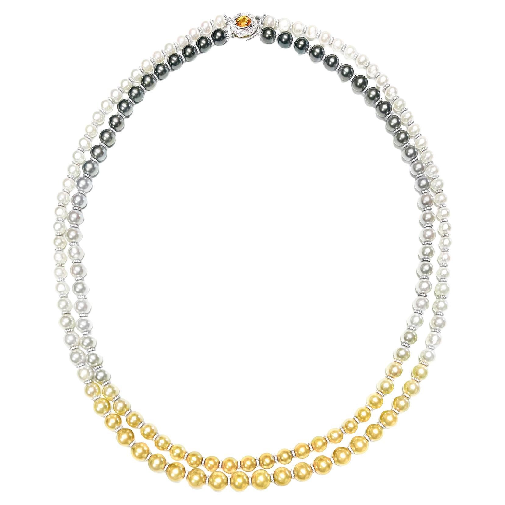 Romantic Necklace in Sapphire with a Flower Scrap Gold, Diamonds and ...