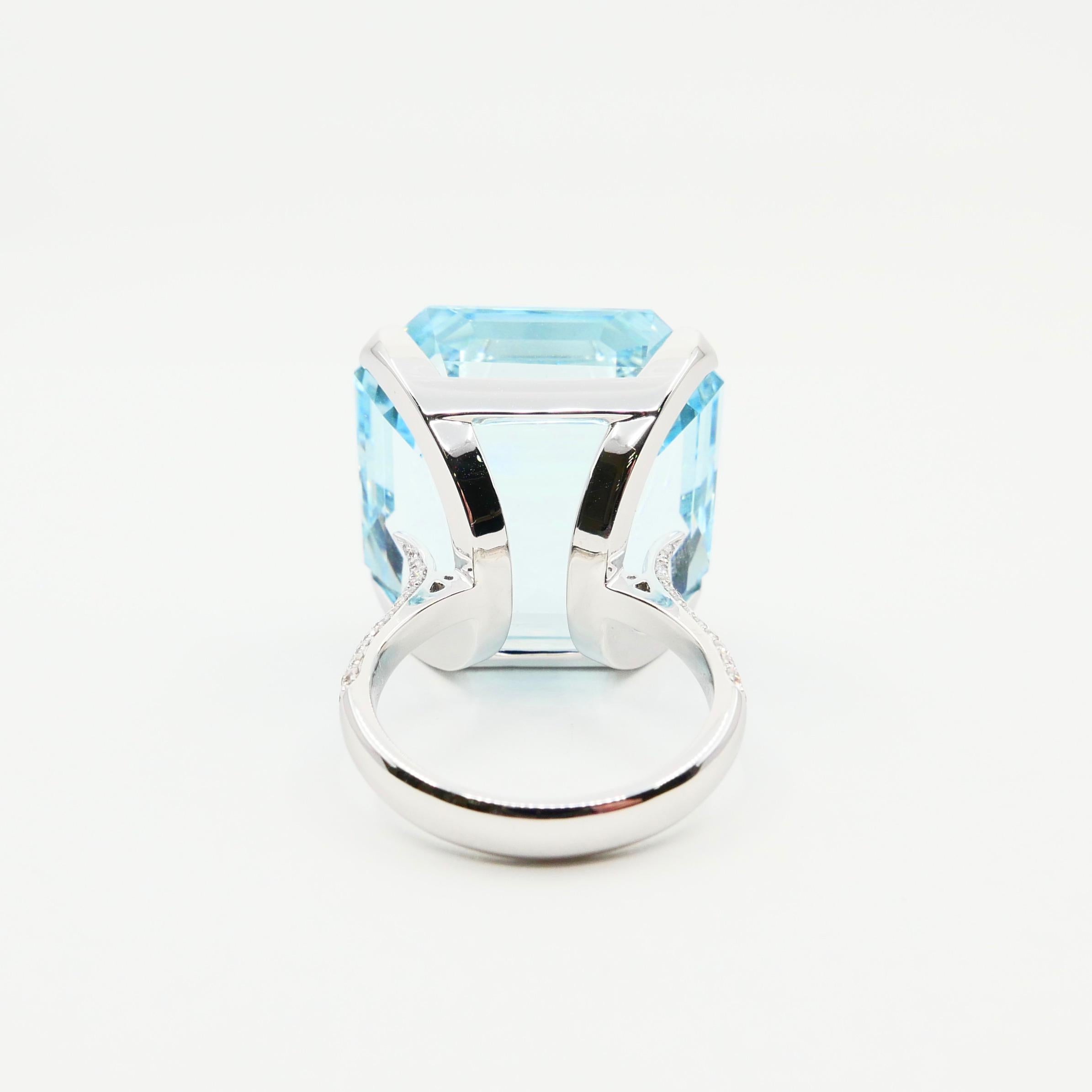 Certified Asscher Cut Aquamarine 55.73 Carat and Diamond Statement ...