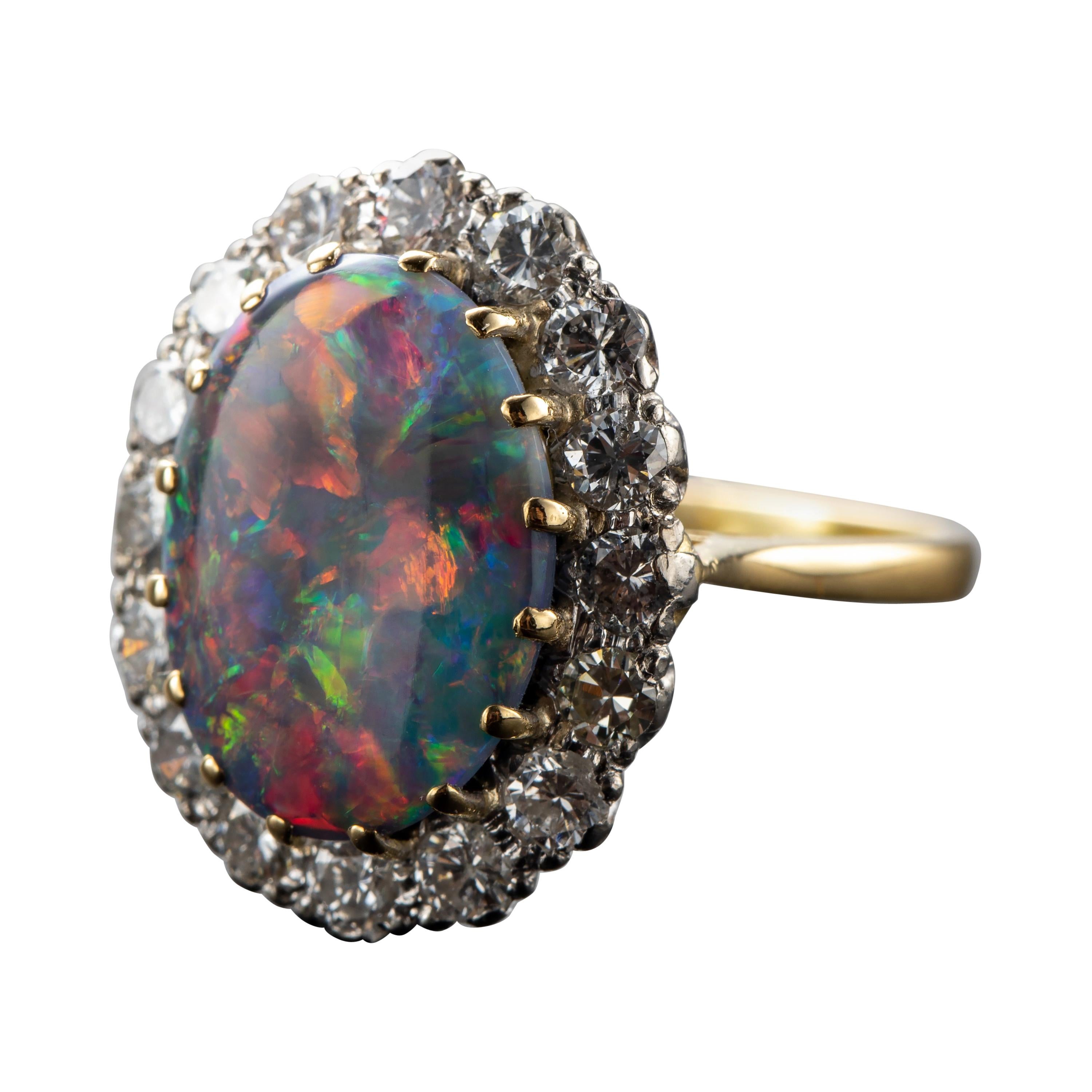 Australian Black Opal Ring For Sale at 1stDibs