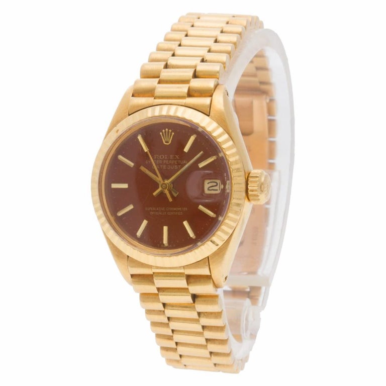 Certified Authentic Rolex Datejust 9000, Gold Dial For Sale at 1stDibs