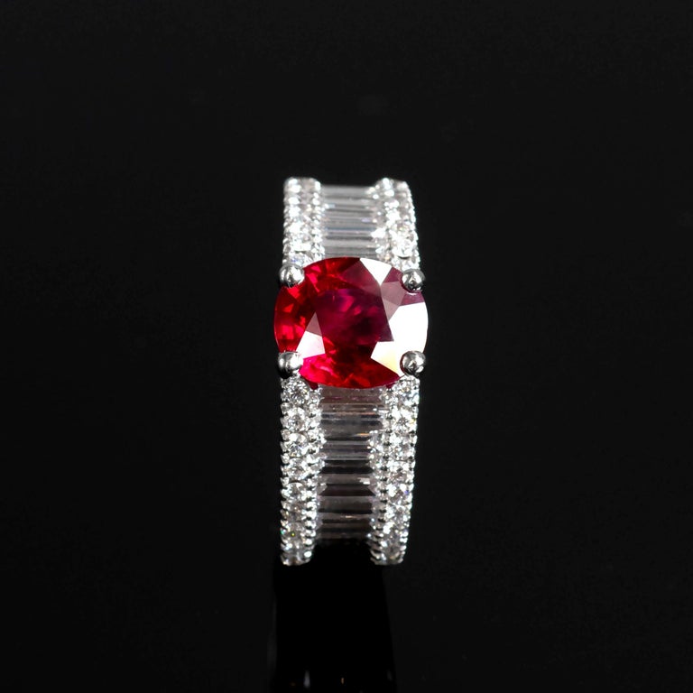 Certified Burmese Pigeon-Blood Ruby and Diamond Engagement Ring at ...