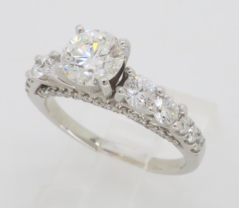 Certified Diamond Encrusted Engagement Ring For Sale at 1stDibs