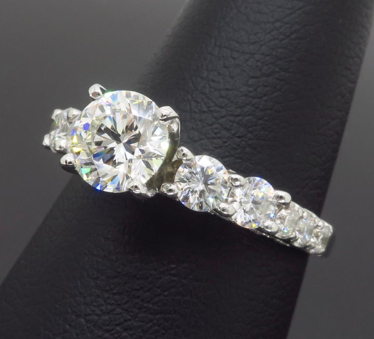 Certified Diamond Encrusted Engagement Ring For Sale at 1stDibs