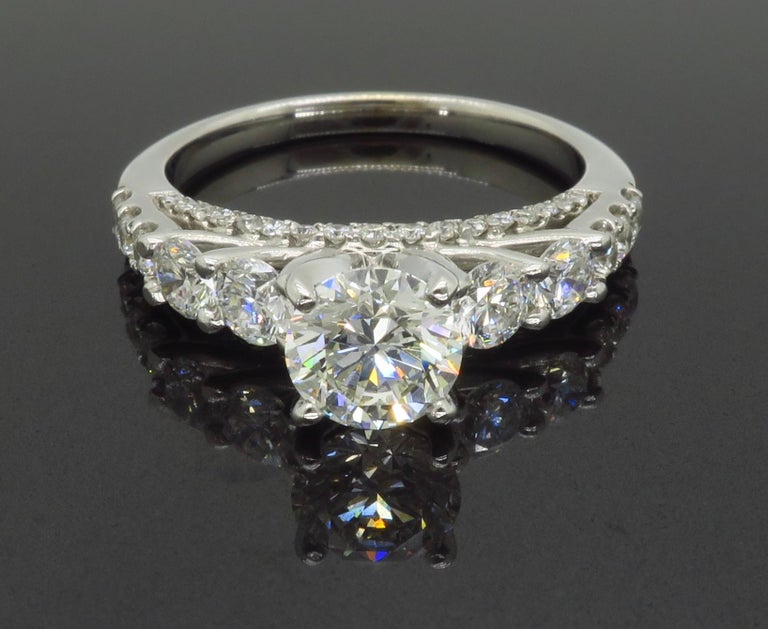 Certified Diamond Encrusted Engagement Ring For Sale at 1stDibs