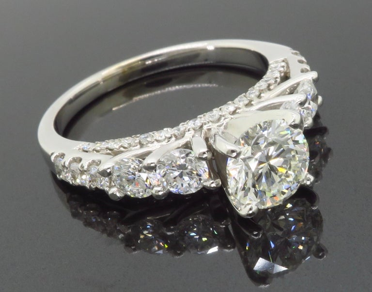 Certified Diamond Encrusted Engagement Ring For Sale at 1stDibs