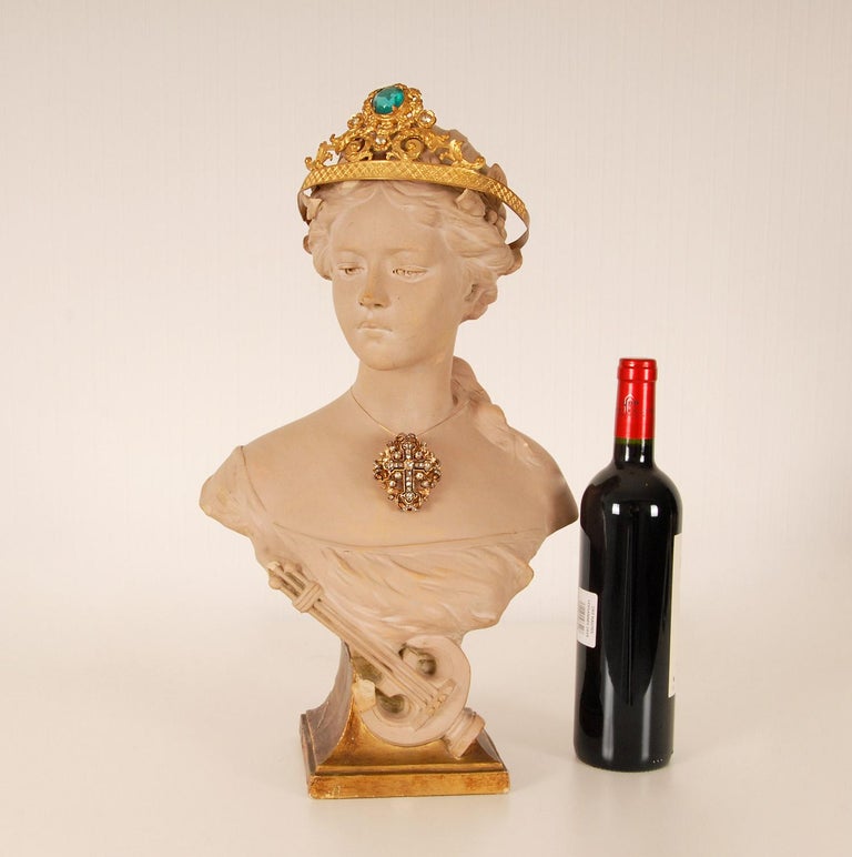 Certified Gold Diamond Renaissance Cross Rose Cut Diamond Enamel ...