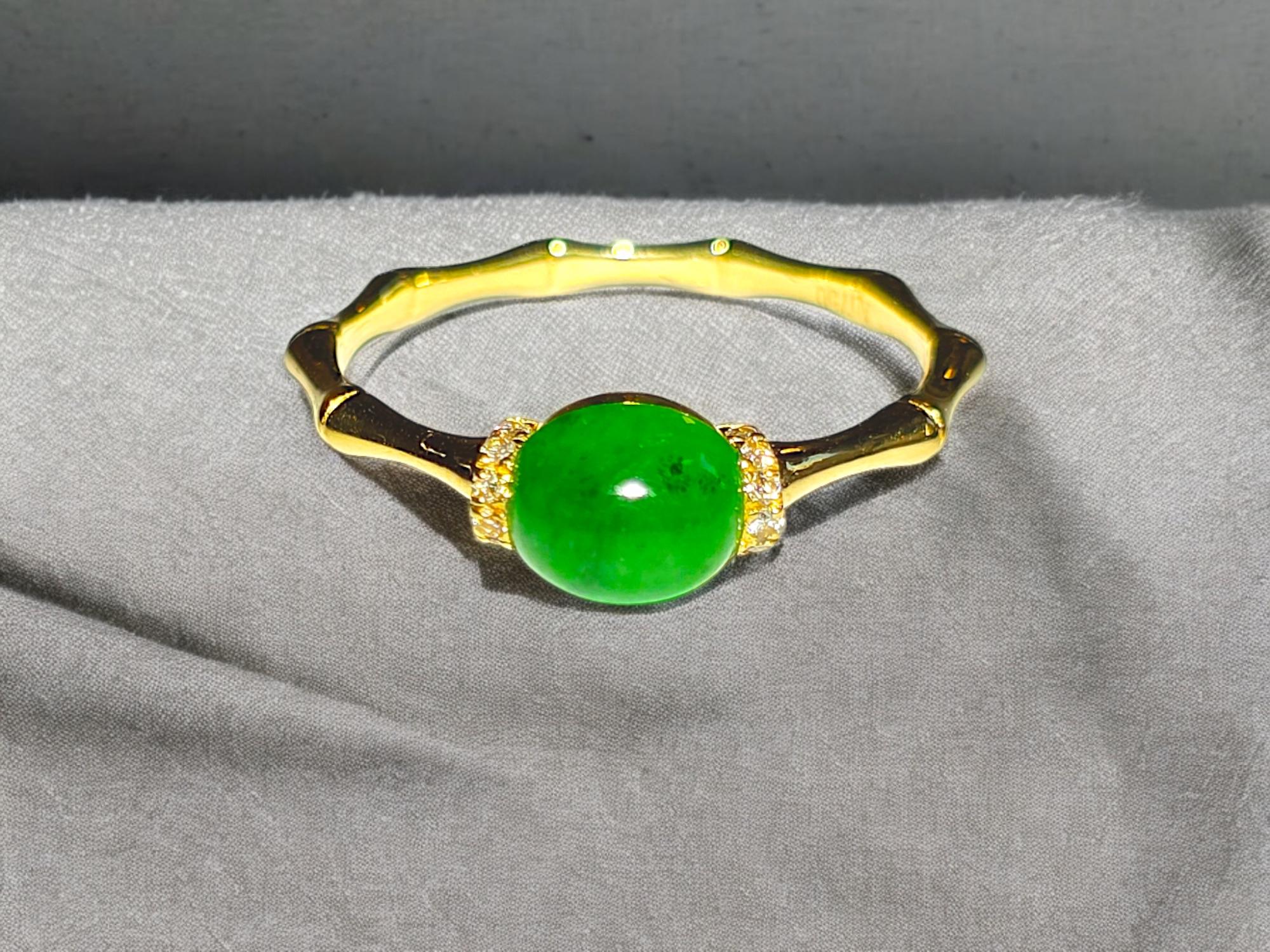 Certified Imperial Burmese A-Jade Cocktail Ring (Diamonds and 18K ...
