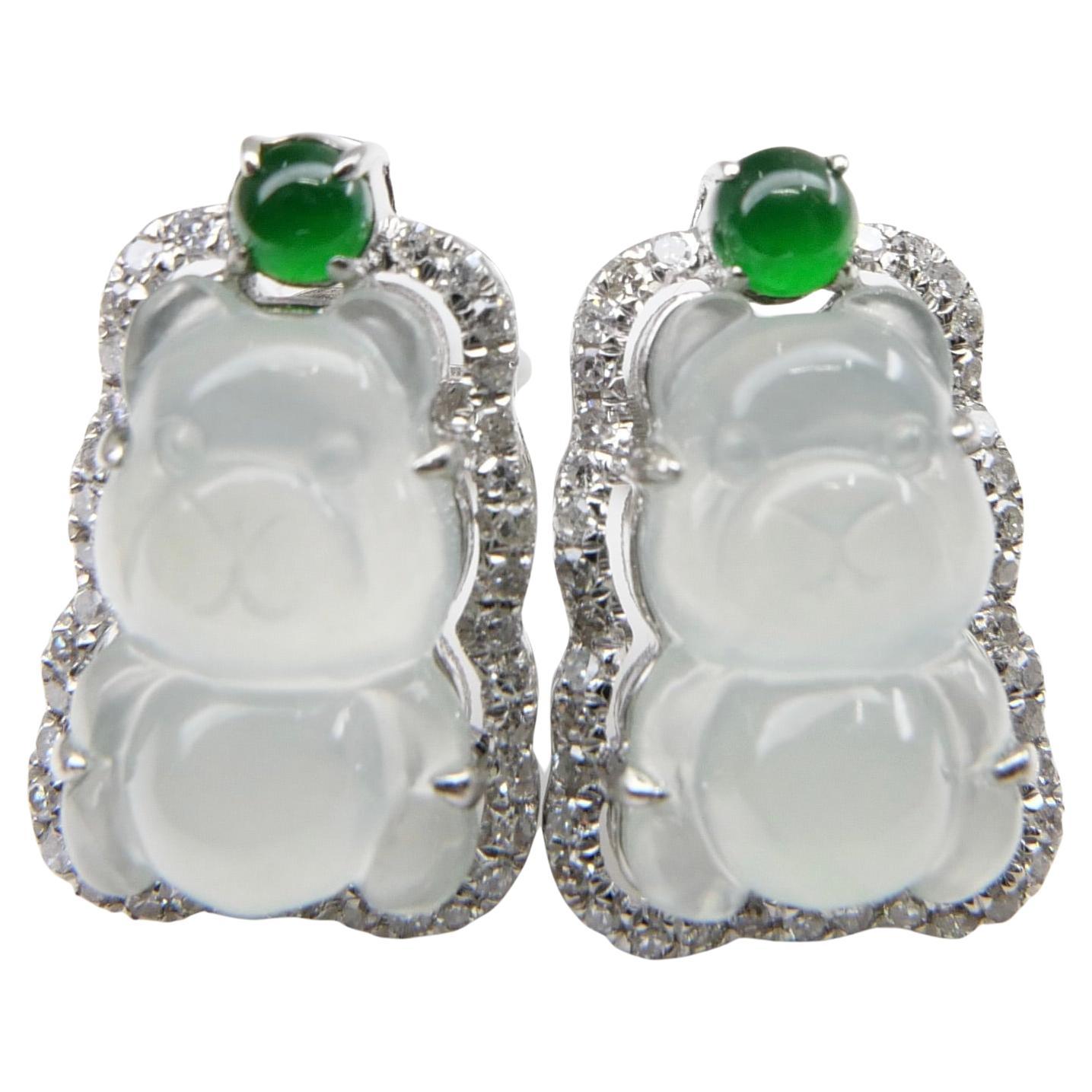 Jade Diamond Earrings at 1stDibs | jade and diamond earrings