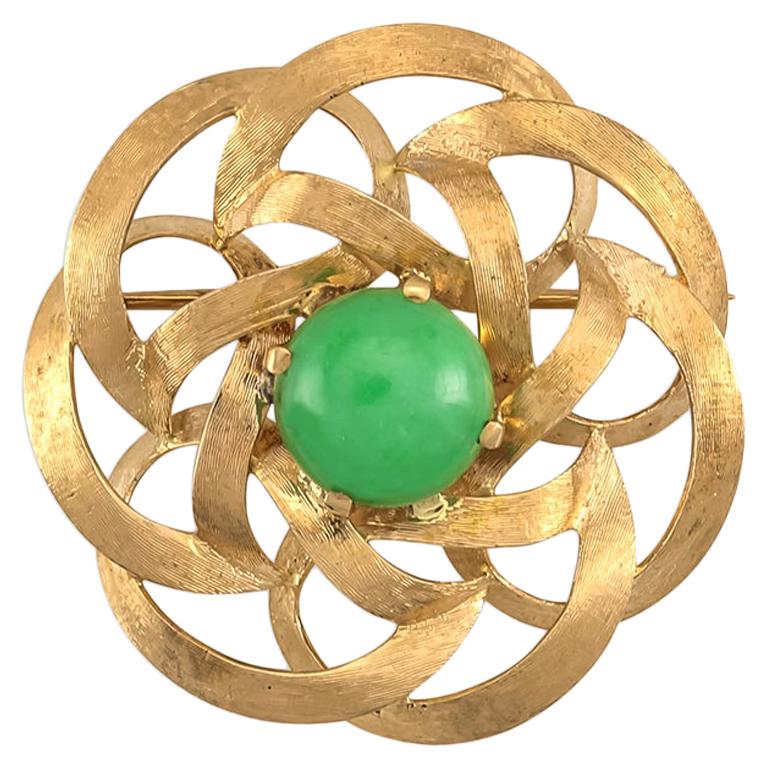 Mason-Kay Designs Certified Natural Green Jadeite Jade 18k Yellow Gold ...