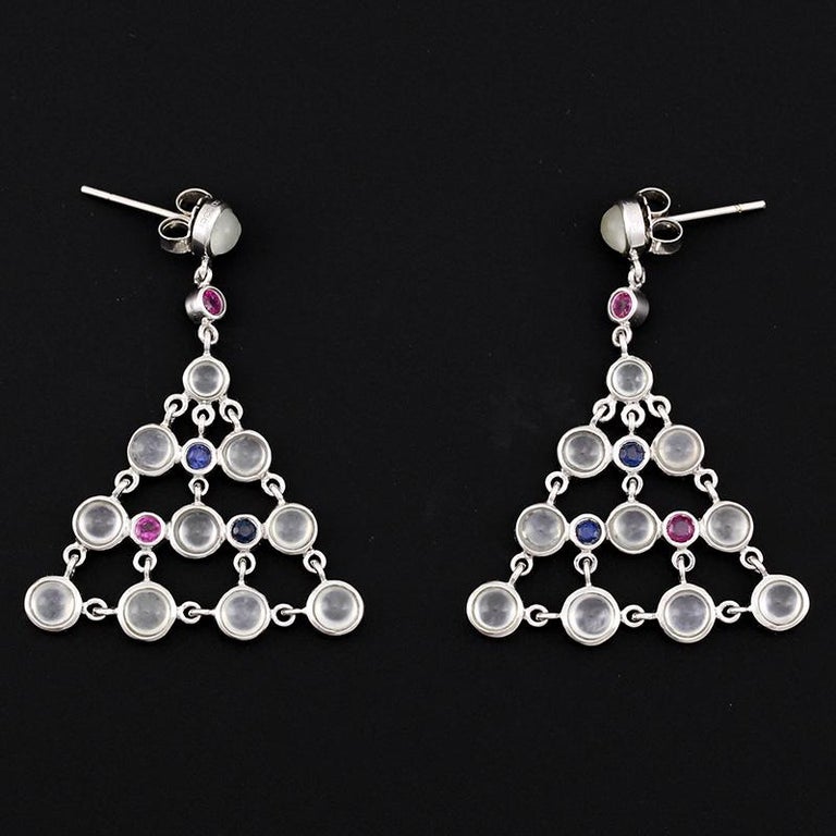 Certified Natural Icy Jadeite Jade Designer Drop Earrings with ...