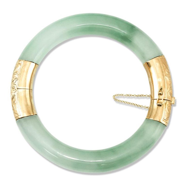Certified Natural Translucent Green/Water Jadeite Jade Hinge and Clasp ...